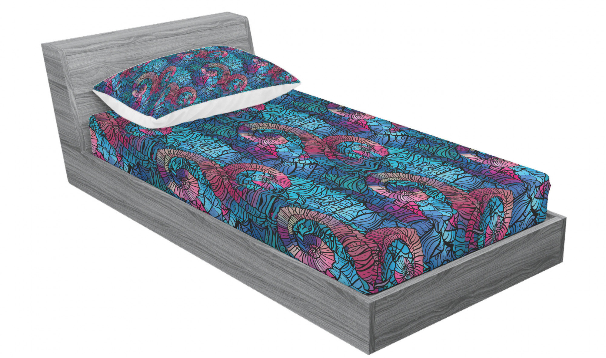 Ambesonne Mosaic Shell Swirls Ocean Deep Sea Sheet Set | Wayfair