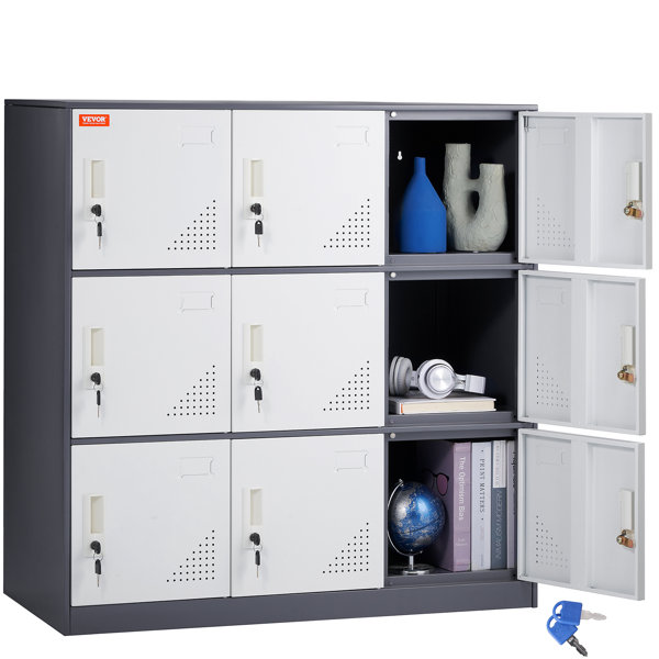 VEVOR Metal 3 - Tier 35.4'' Employee Locker with Built In Key Lock ...