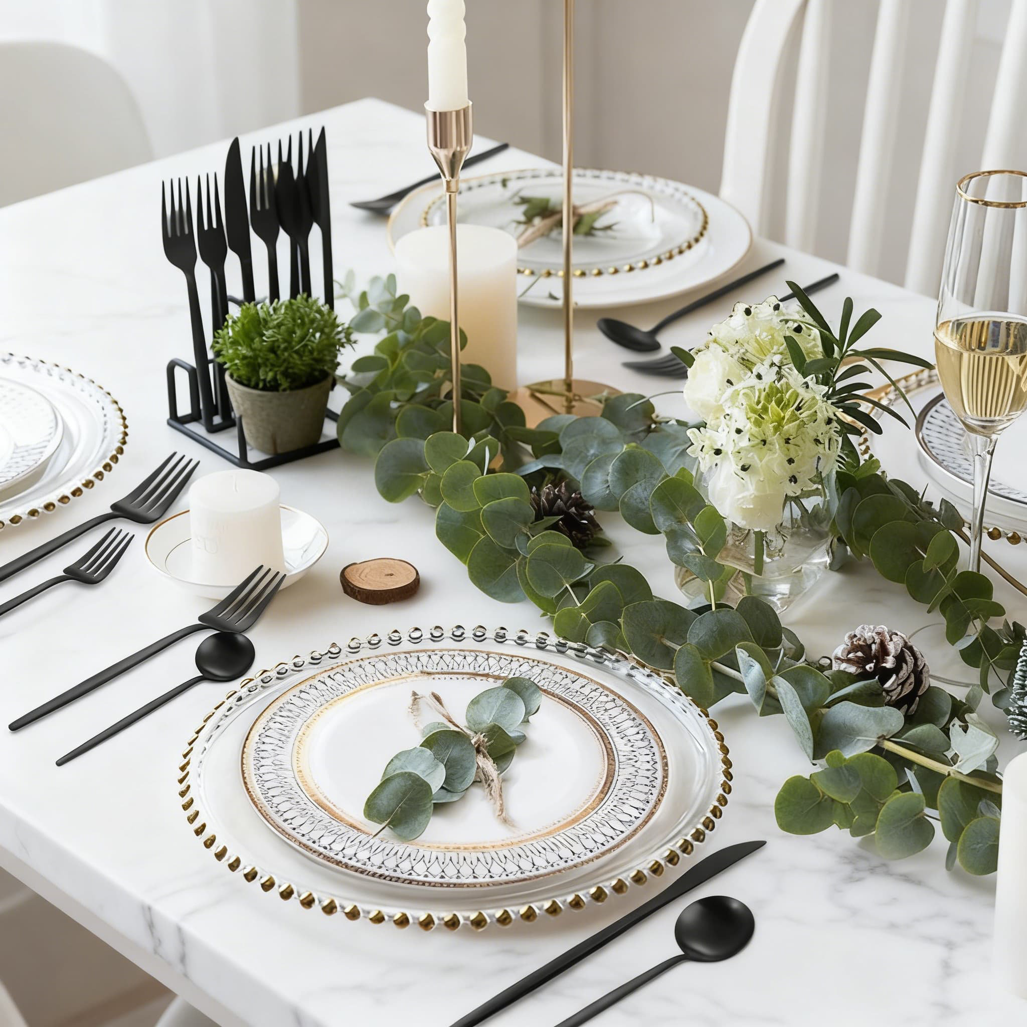 Latitude Run® 40-Piece Matte Gold Flatware Set, Stainless Steel ...