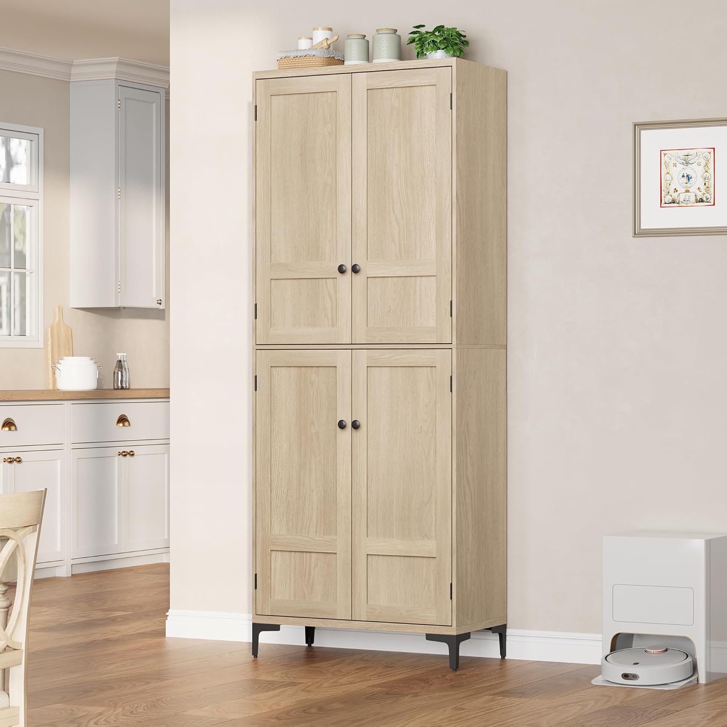 Winston Porter 71 Inch Tall Storage Cabinet, Kitchen Pantry Cabinet 5 ...