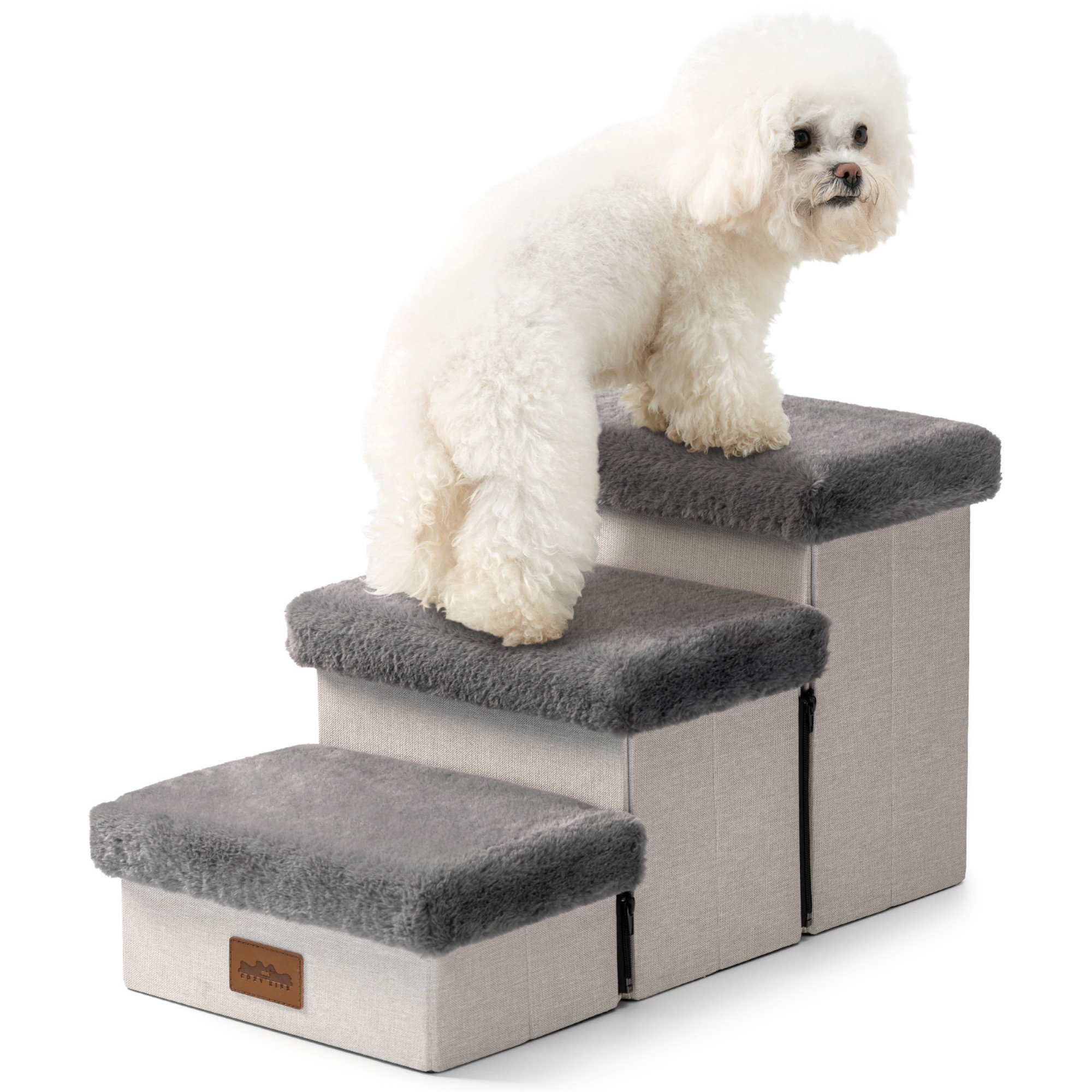 Tucker Murphy Pet™ 2 Tiers Dog Stair Foldable Pet Stairs Dog Steps Dog ...