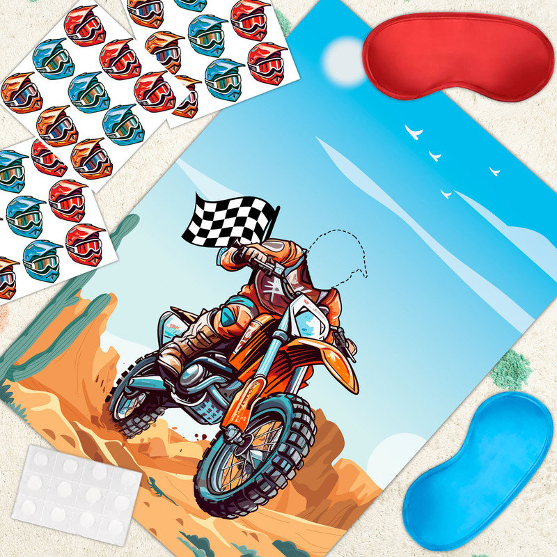 The Seasonal Aisle Dirt Bike Party Games, 7 Pcs Motocross Party Game Supplies | Wayfair.co.uk