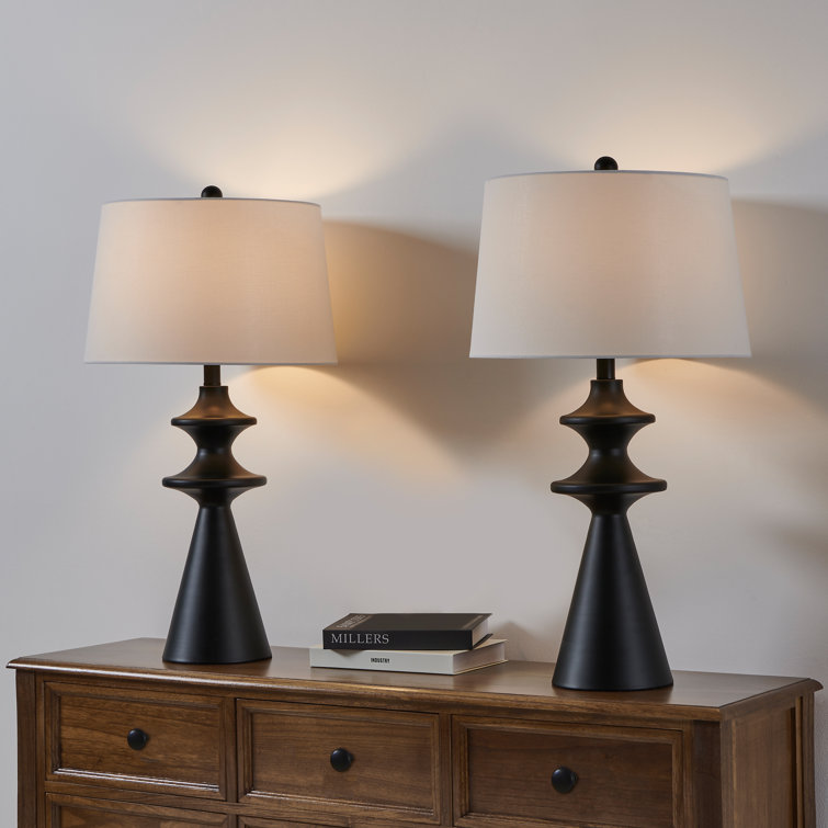 Alcott Hill® 28” Dashon Black Metal Table Lamp Set | Wayfair