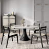 Brayden Studio® Round Glossy Sintered Stone Marble Effect Dining Table ...