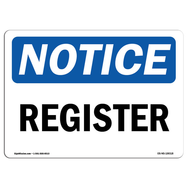 SignMission Register Sign - Wayfair Canada