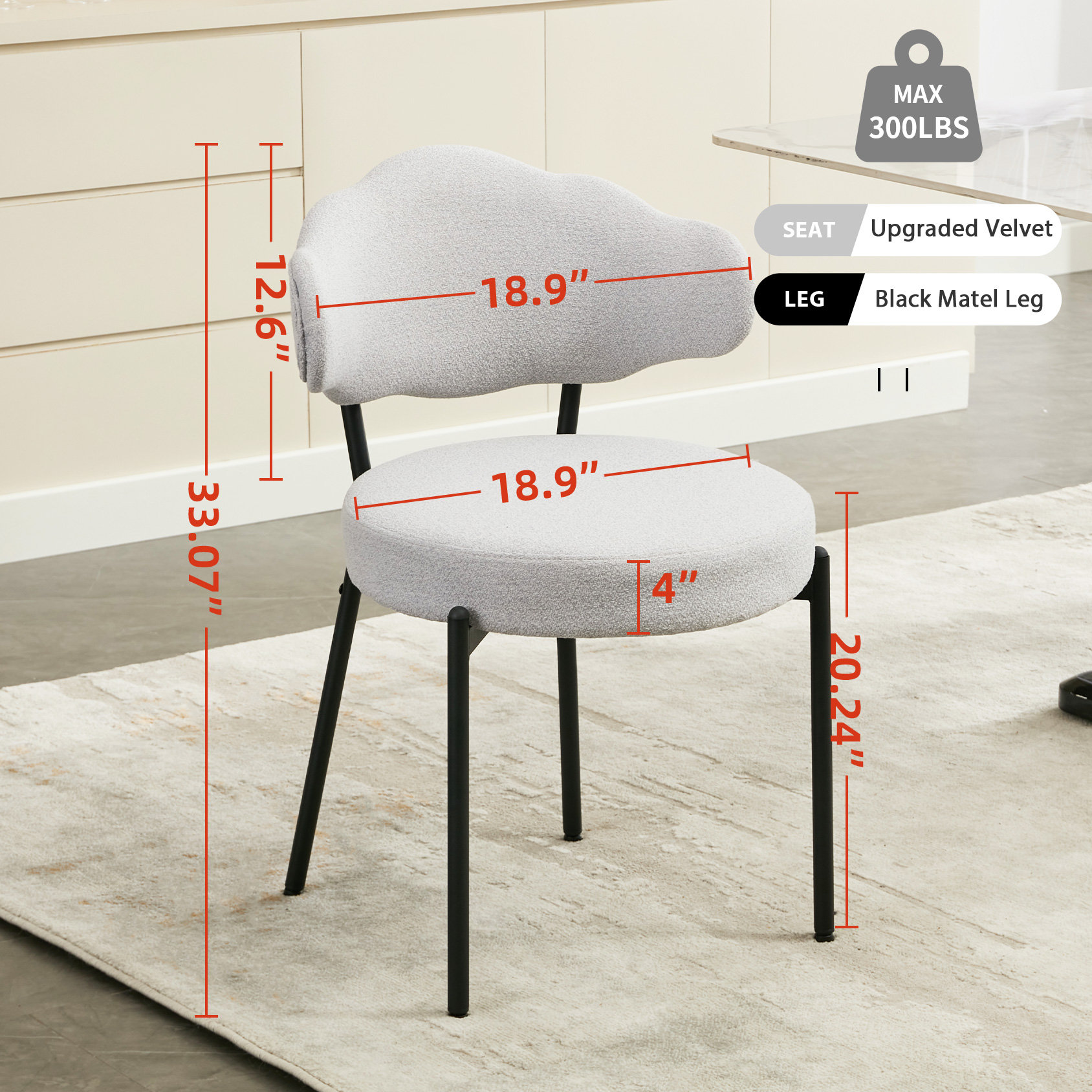 Everly Quinn Dining Chairs Set of 2, Modern Waterproof Dining Chairs ...