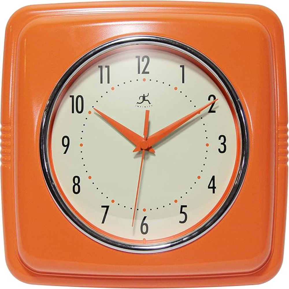 George Oliver Infinity Instruments Retro Wall Clock - 9 Inch Square ...