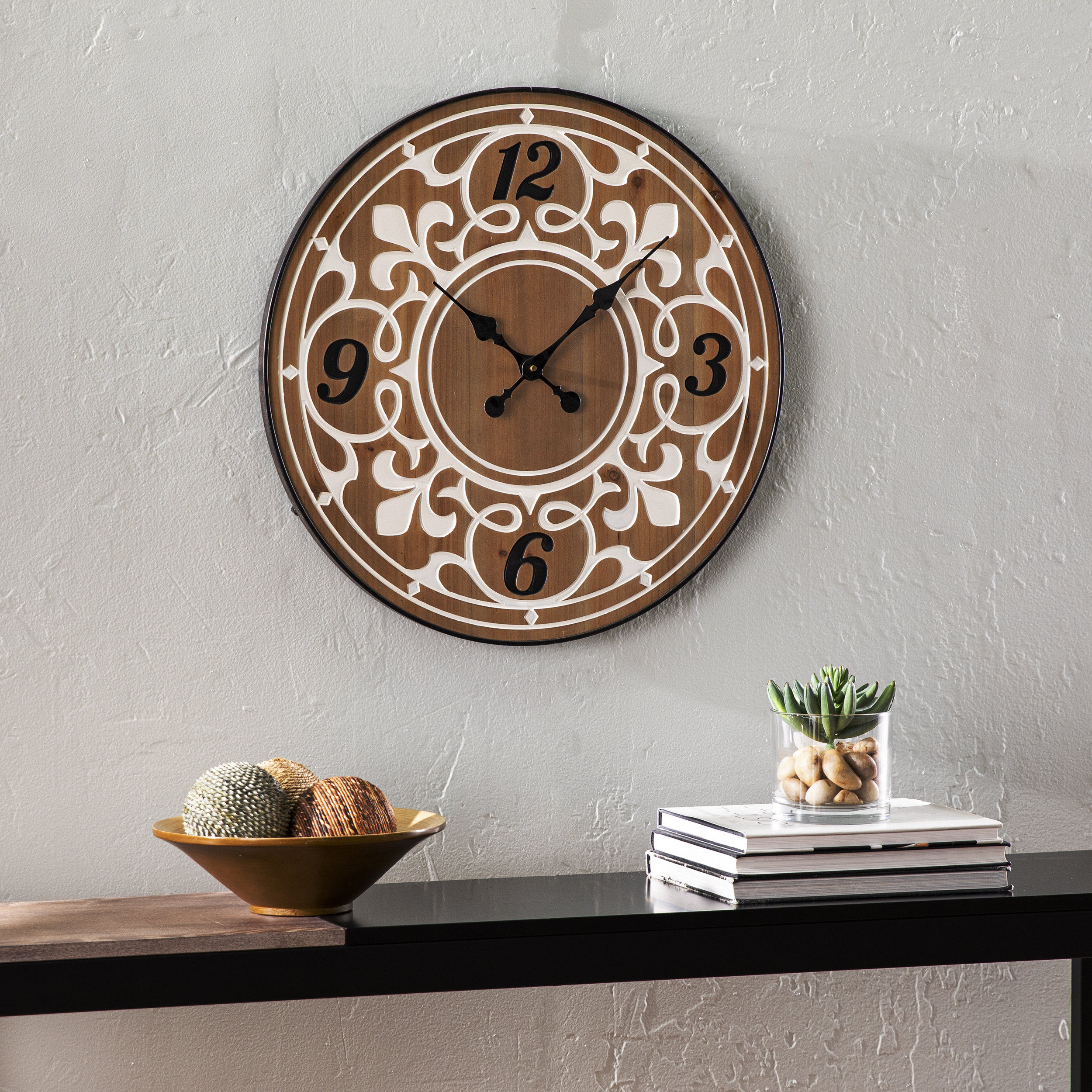 Ophelia & Co. Aprille Round Artistic Wall Clock - Elegant Timepiece for ...