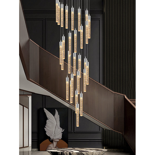 Orren Ellis Addiley 12ft Large Dimmable Chandelier High Ceilings 28 ...