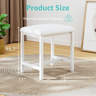 Mercer41 Small Vanity Stool, Cute Vanity Stools With Cushion, White ...
