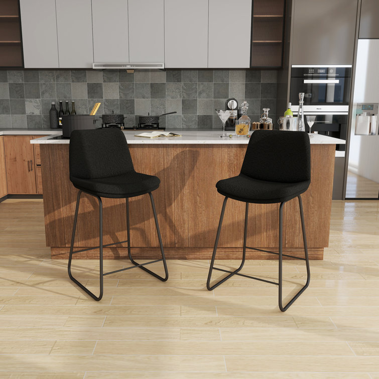 Wrought Studio Upholstered Metal Frame Bar & Counter Stools With Backs ...
