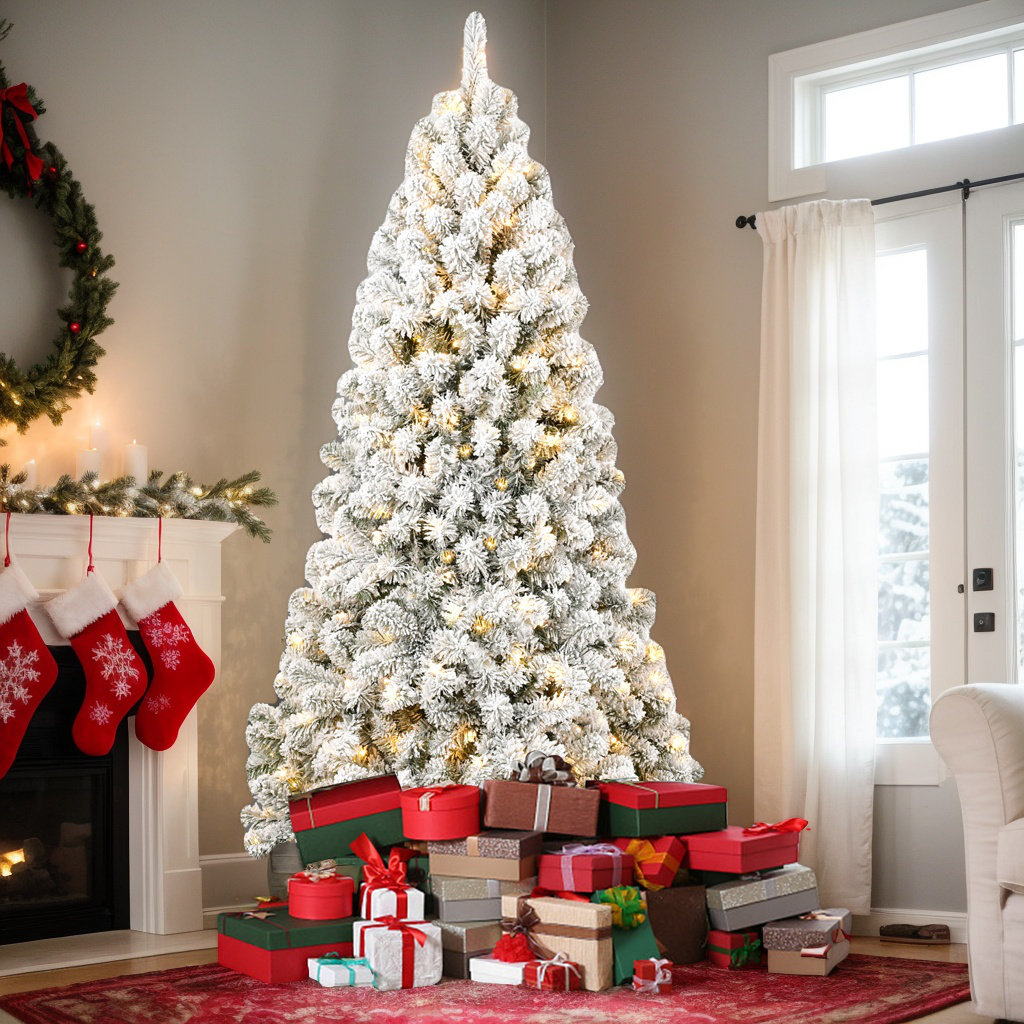 The Holiday Aisle® 5FT Lighted Christmas Tree Artificial Fir Pre-Lit ...