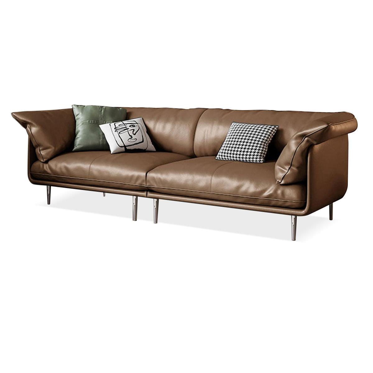 Hike Out Nature 110.24" Black Genuine Leather Modular Sofa cushion ...