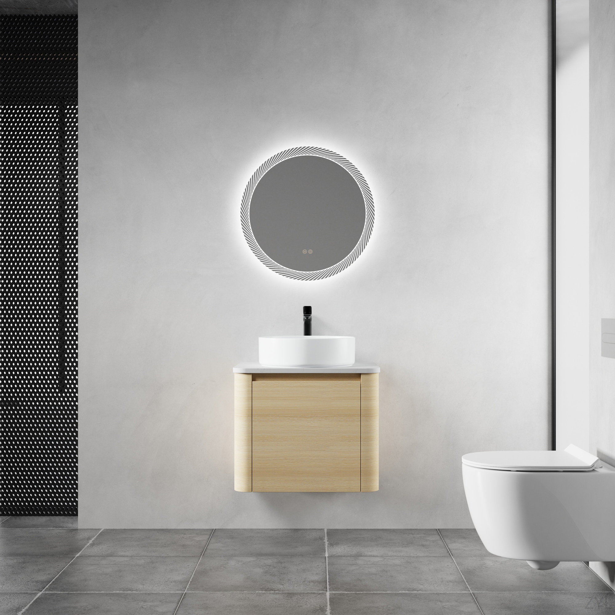 Winston Porter Wall-Mounted Bathroom Vanity With Ceramic Art Sink & 1 ...