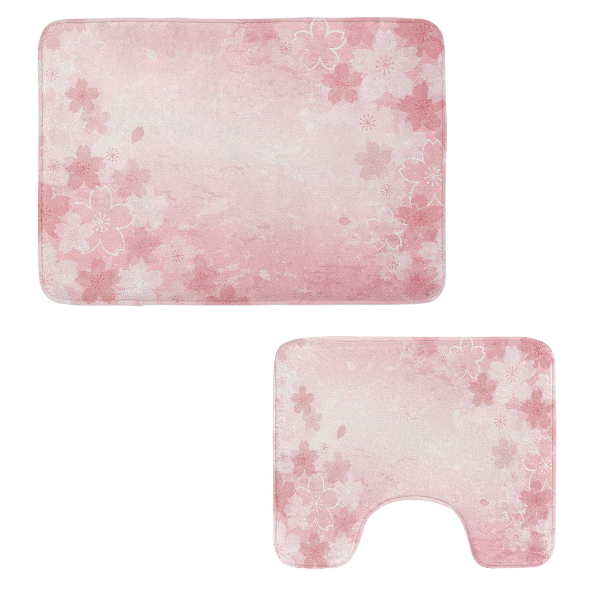 Ophelia & Co. Pink Bathroom Rug Set 2 Pieces Rectangle & Contour Mats ...
