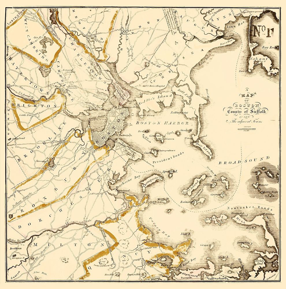 Trinx Boston Suffolk Massachusetts - Bowen 1830 Poster Print By Bowen ...