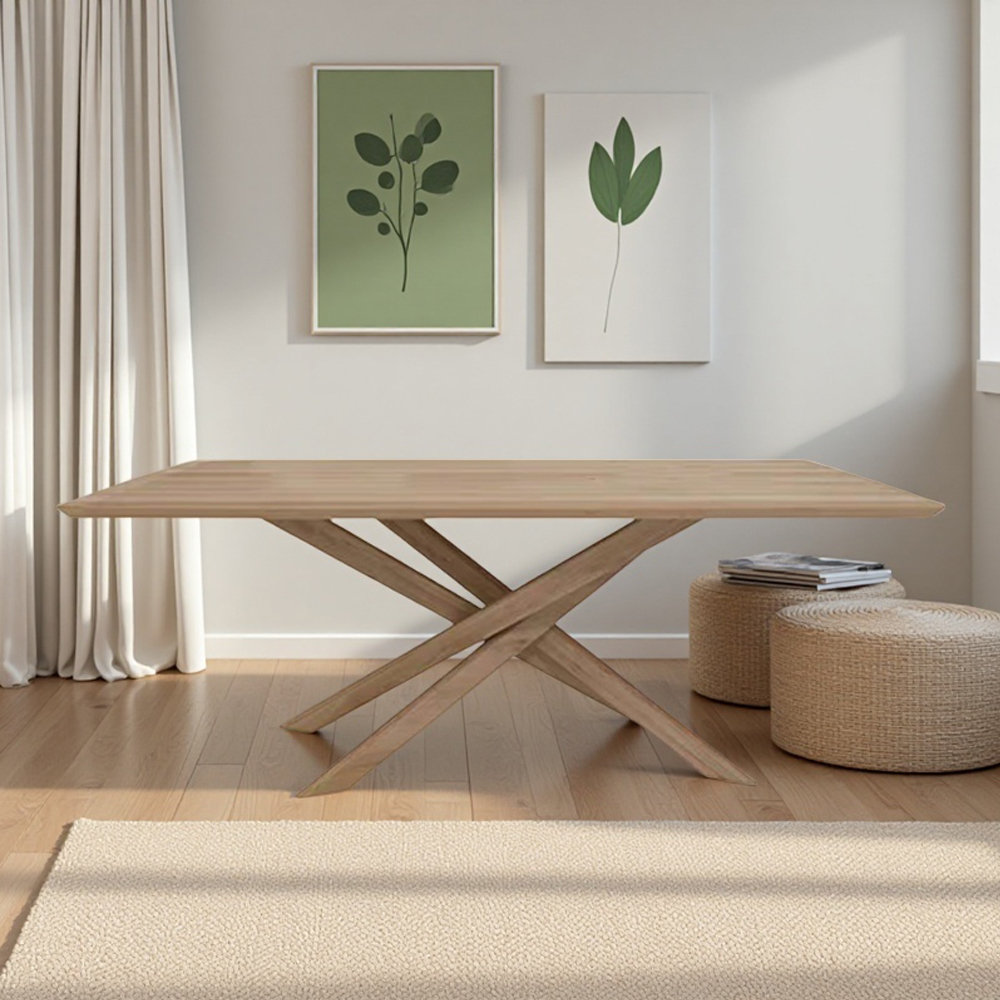 Orren Ellis Modern Simple Rectangular Solid Wood Dining Table | Wayfair