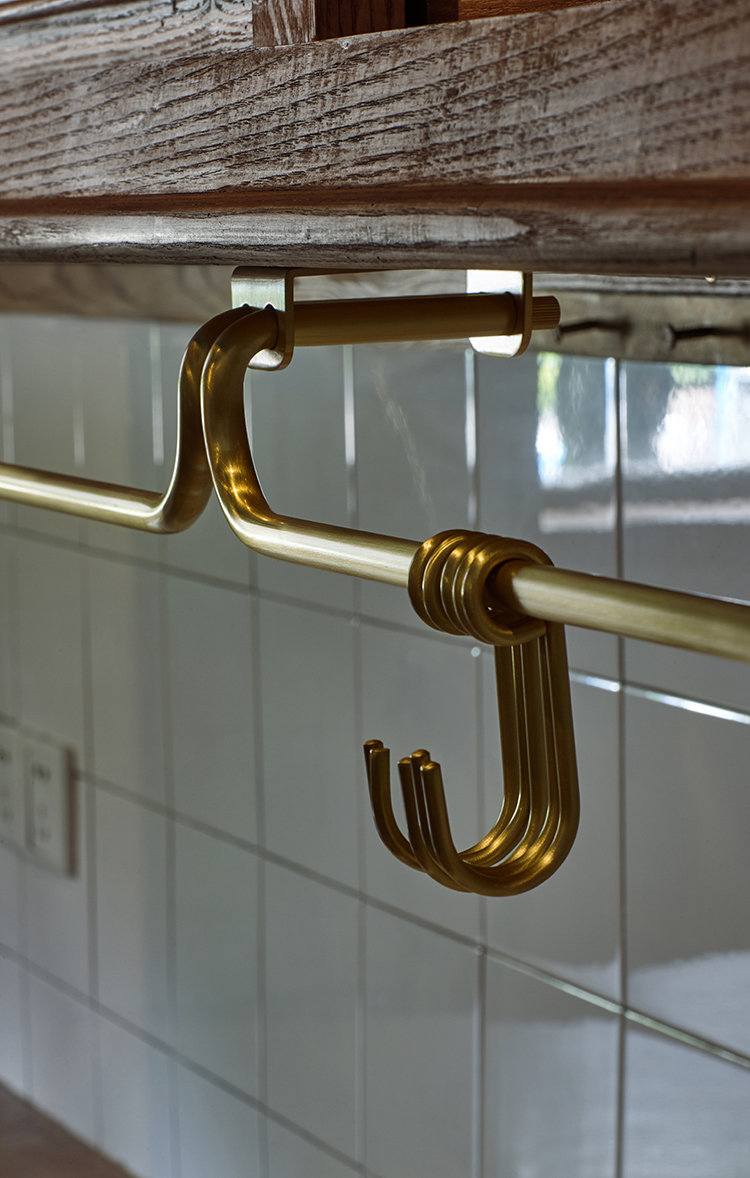 ALOTOFBRASSERA Rustic Solid Brass Kitchen Utensil Rail | Perigold