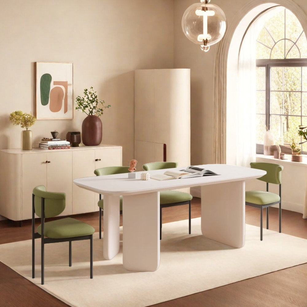 RESROS Creamy Style Rock Slab Multi-layered Board Table | Wayfair