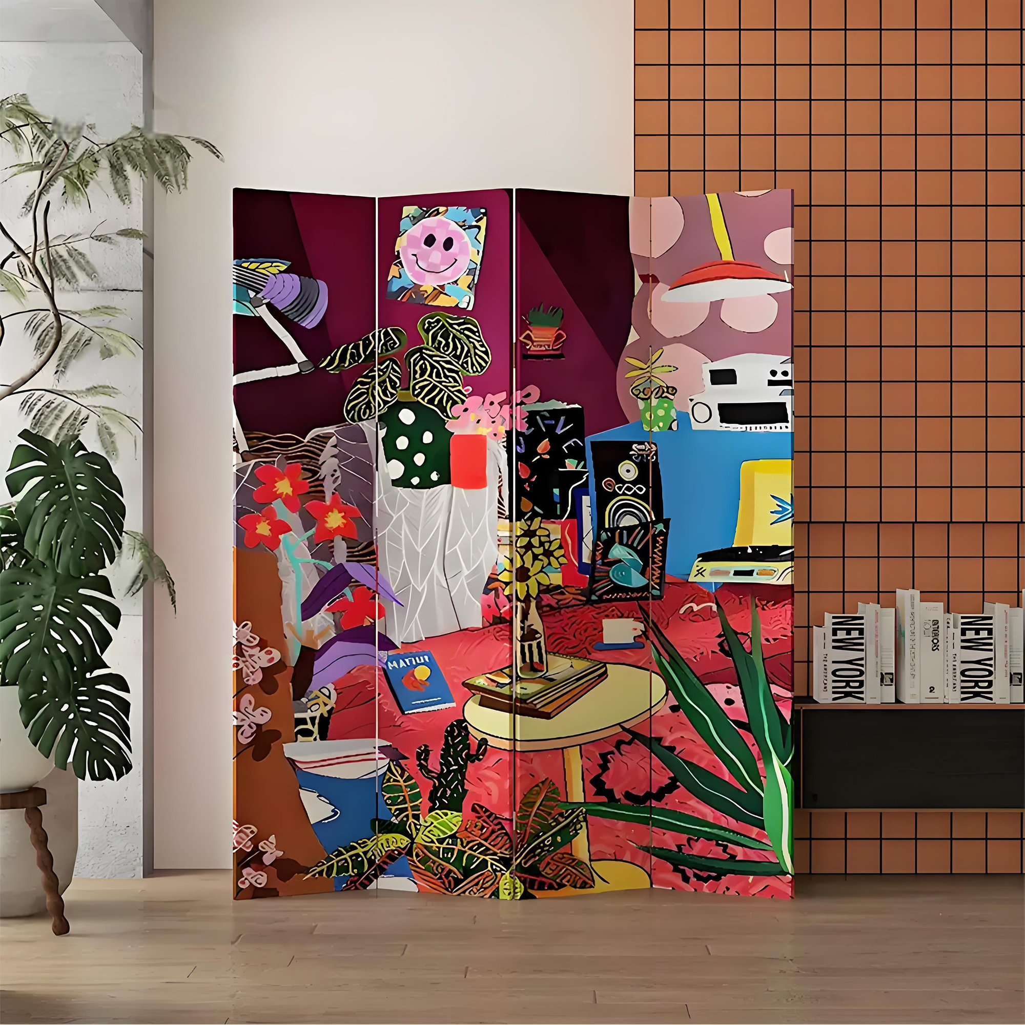 Red Barrel Studio® Retro Colorful Partition Screen | Wayfair