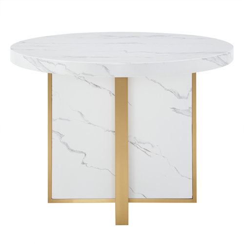 Kingstown Home Roman Round Marble Dining Table & Reviews | Wayfair