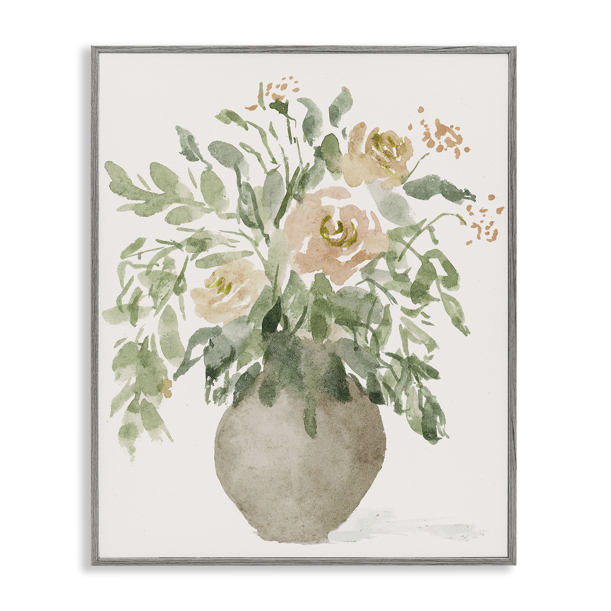 Stupell Industries Peach Roses Bouquet Framed Giclee Art by Lucille ...
