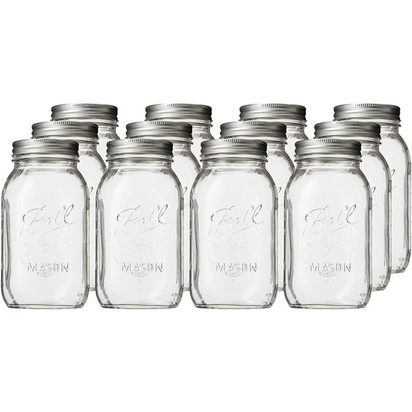 Ball 62000 Regular Mouth Mason Jars, 1 Quart (32 Oz), Box Of 12 | Wayfair