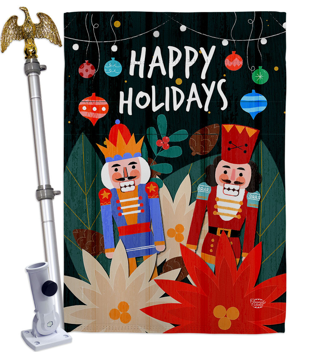 Ornament Collection Holidays Nutcracker House Flag Set Christmas Winter ...