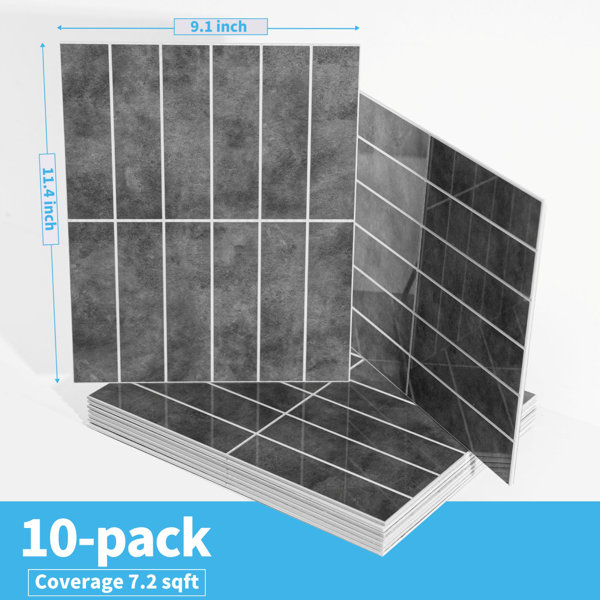 Art3d 11.4''x9.1'' Faux Marble Peel and Stick Backsplash Tile for ...