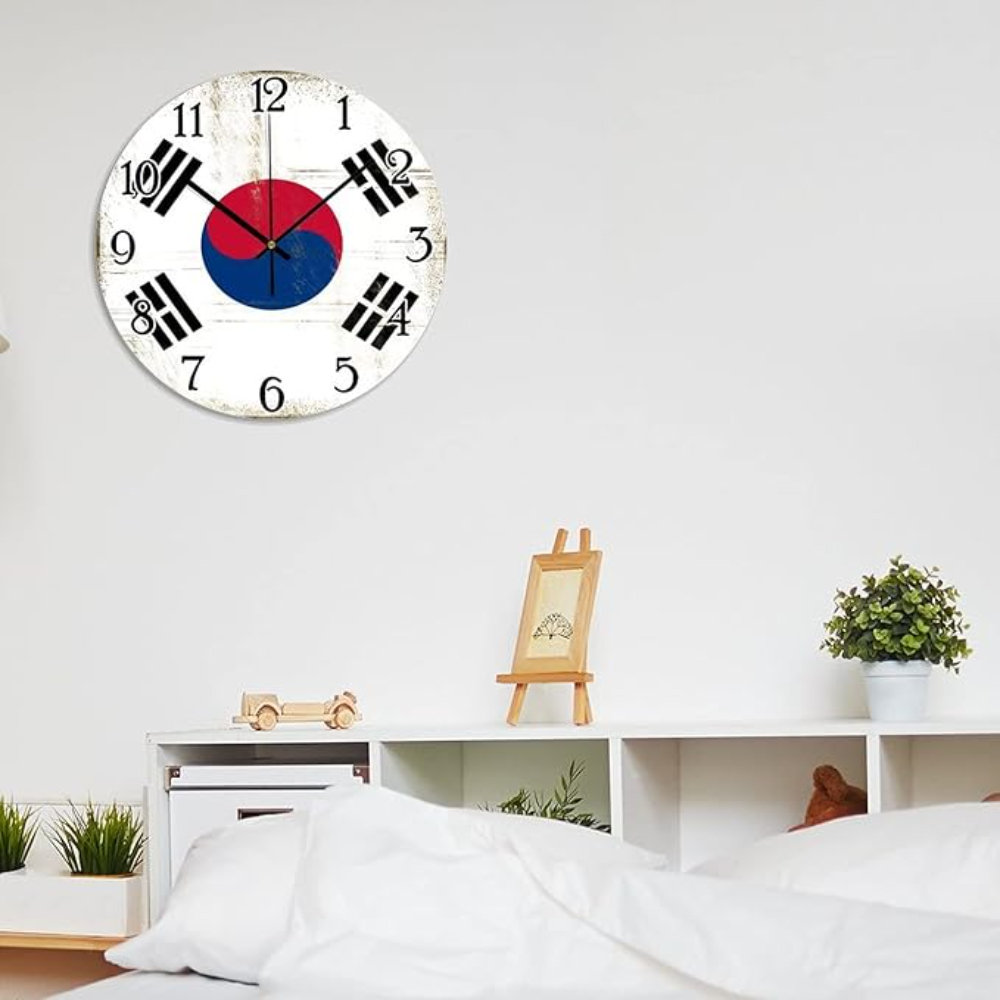 East Urban Home South Korea Wall Clock South Korea Flag PVC Art Clock ...