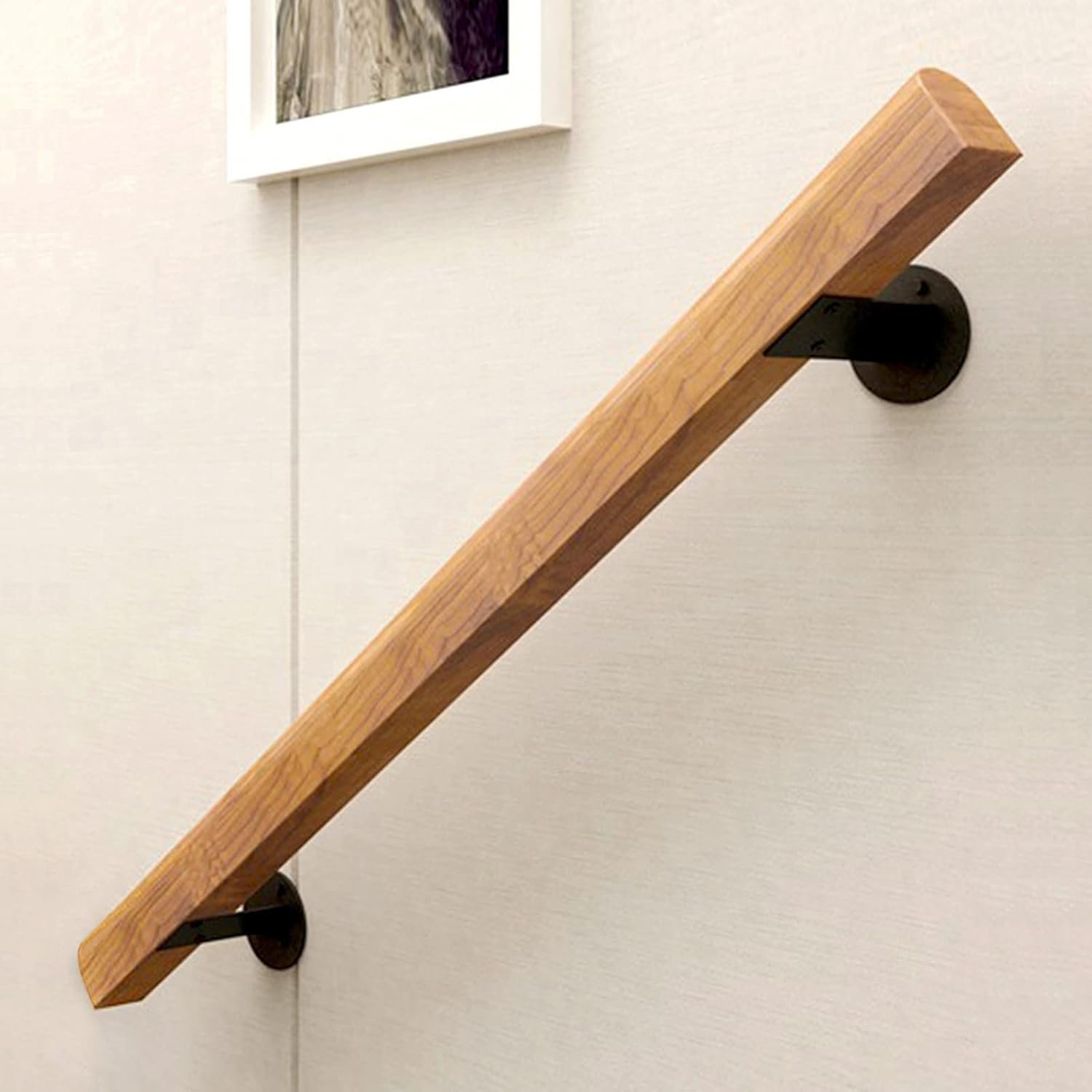 yitesiUSA 3FT Wooden Stair Handrails, Sturdy Safety Wall Mount Support ...