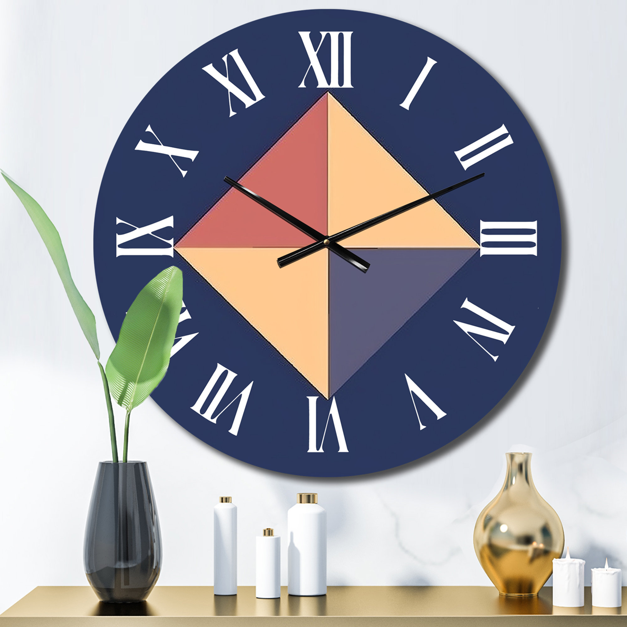 Design Art Retro Diamond Geometry Wall Clock | Wayfair