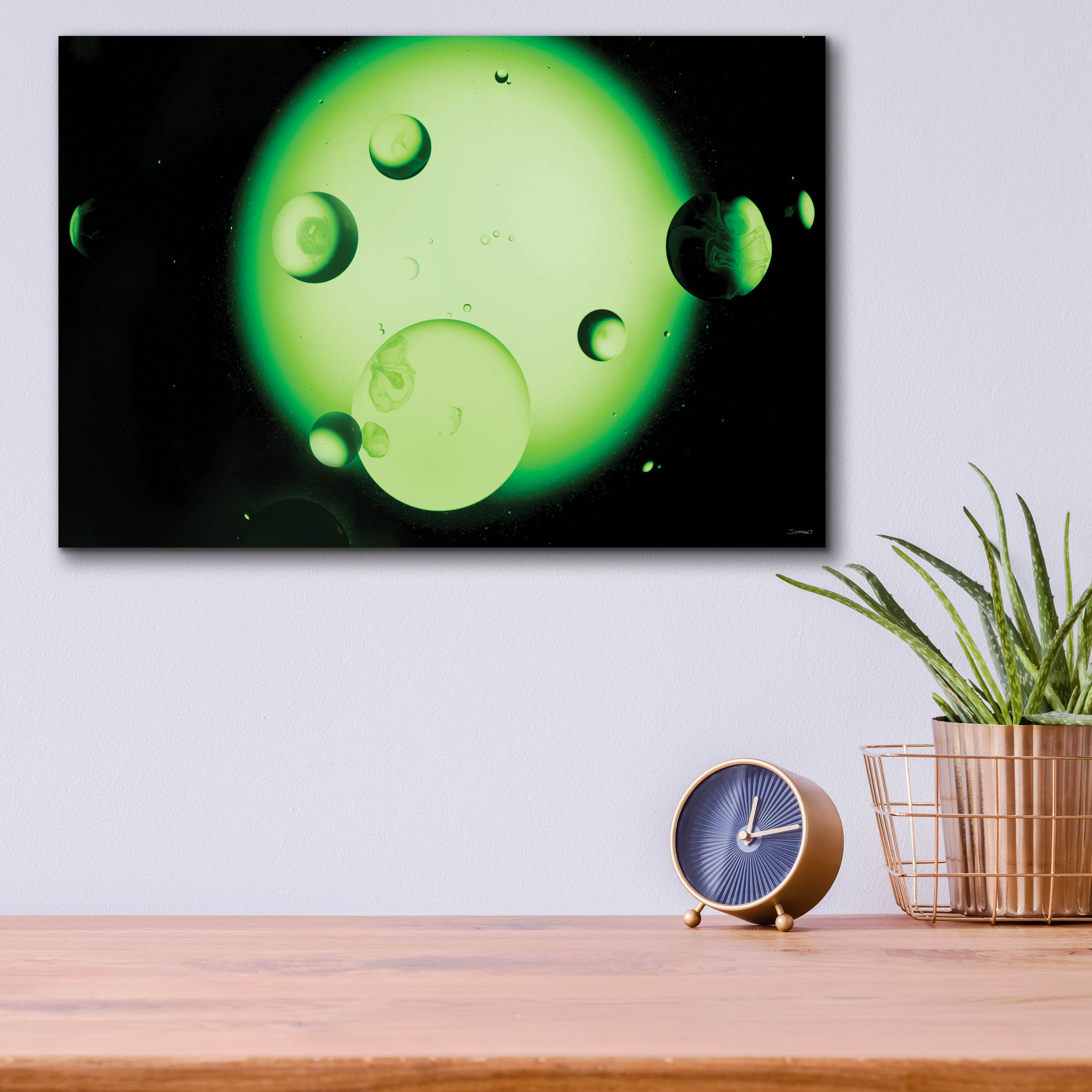 Ebern Designs 'Oil And Water 02' by Gordon Semmens Acrylic Glass Wall ...