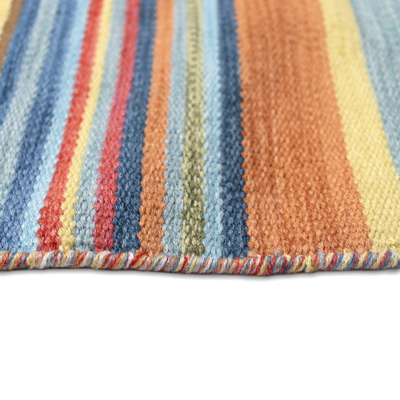 Beachcrest Home Newsome Flatweave Striped Rug & Reviews | Wayfair