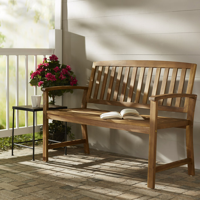 Highland Dunes Royce Acacia Outdoor Bench & Reviews | Wayfair