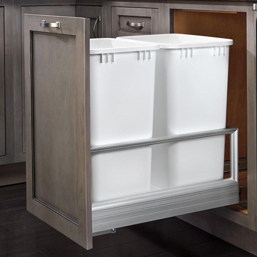 Rev-A-Shelf Aluminum Pullout Waste Container(s) with Soft-Close for ...