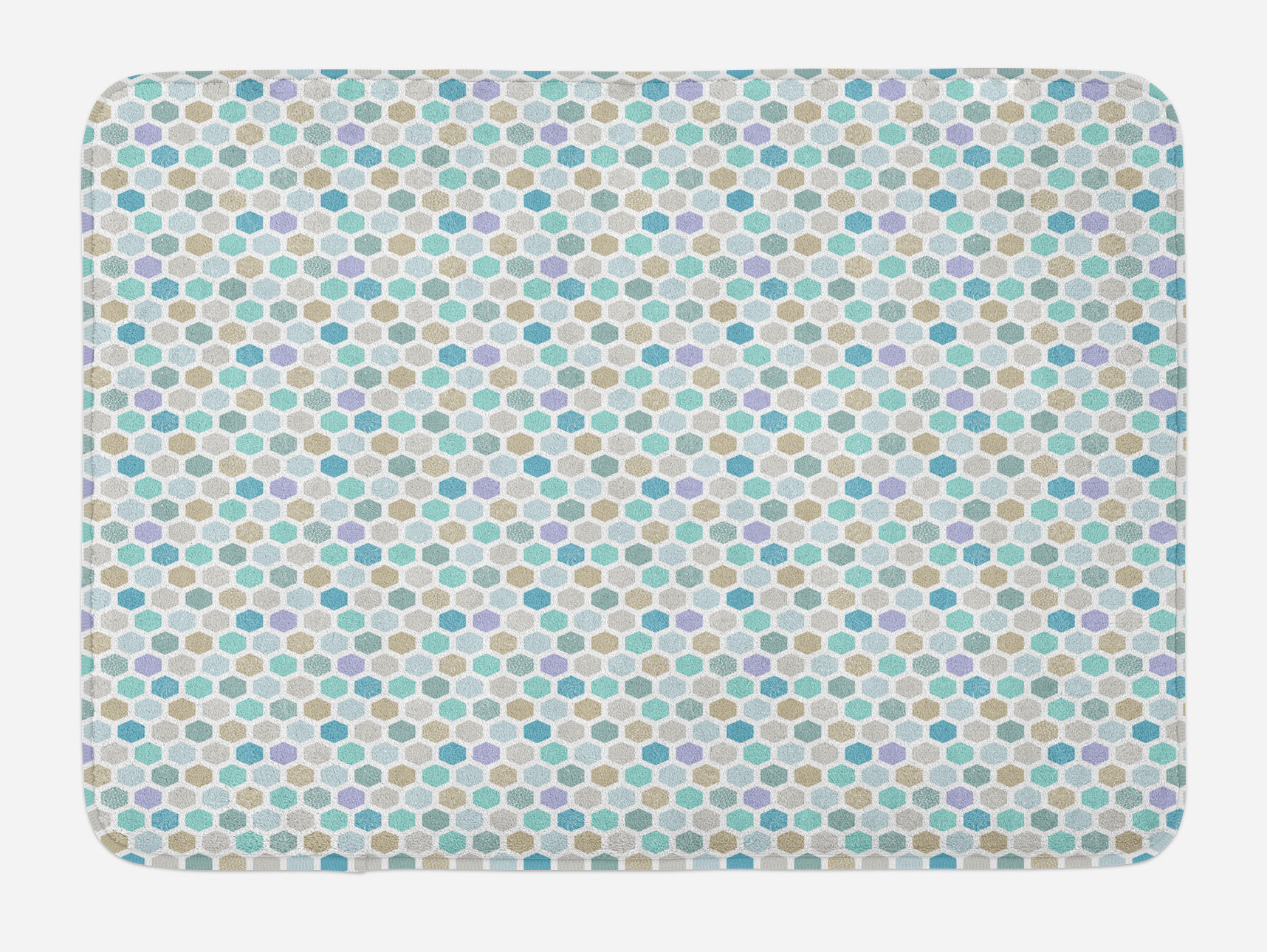 East Urban Home Marble Print Plush Bath Mat, Pastel Honeycomb Art, 30.2 ...