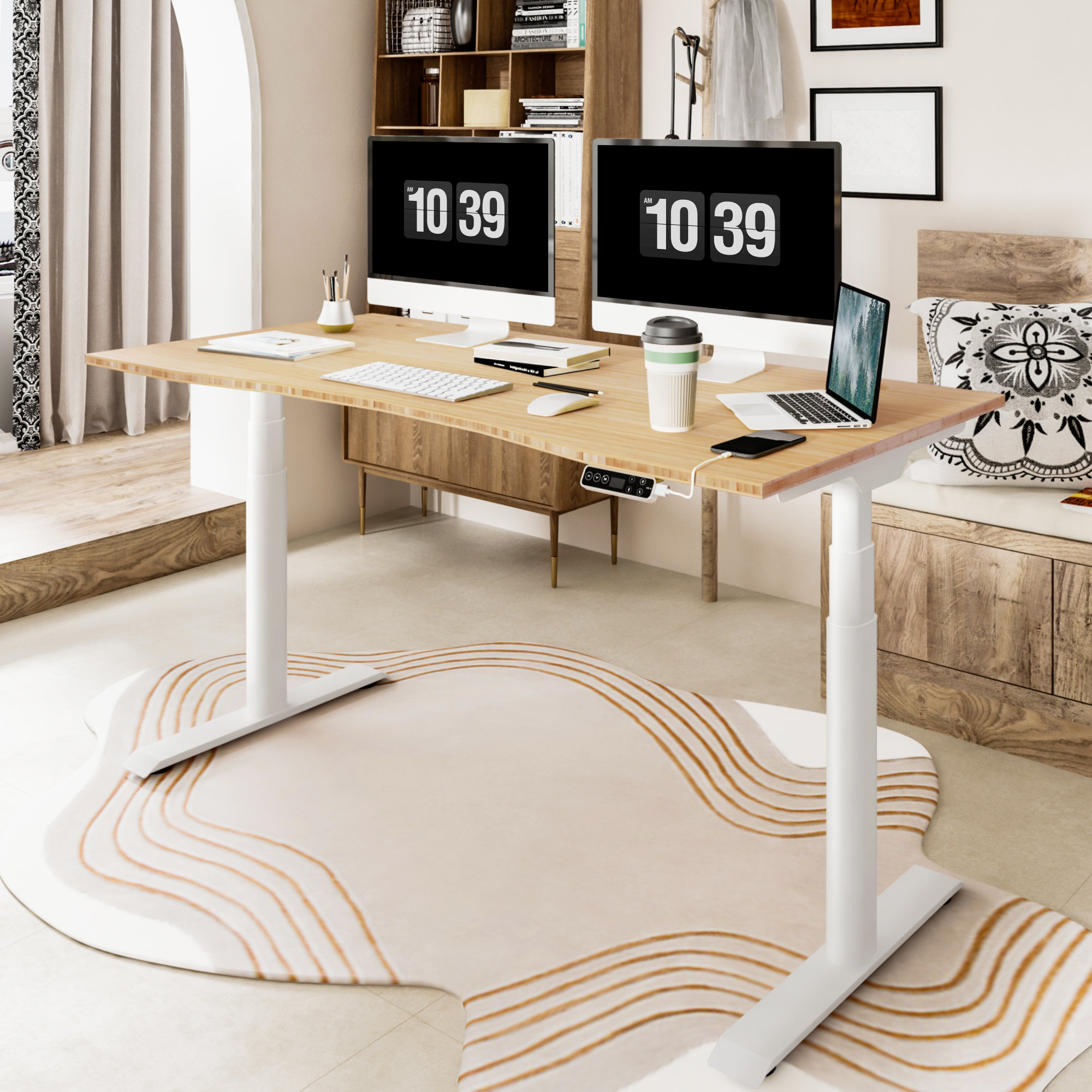 The Twillery Co.® Darena Dual Motors 3-Stage Oval Legs Height ...