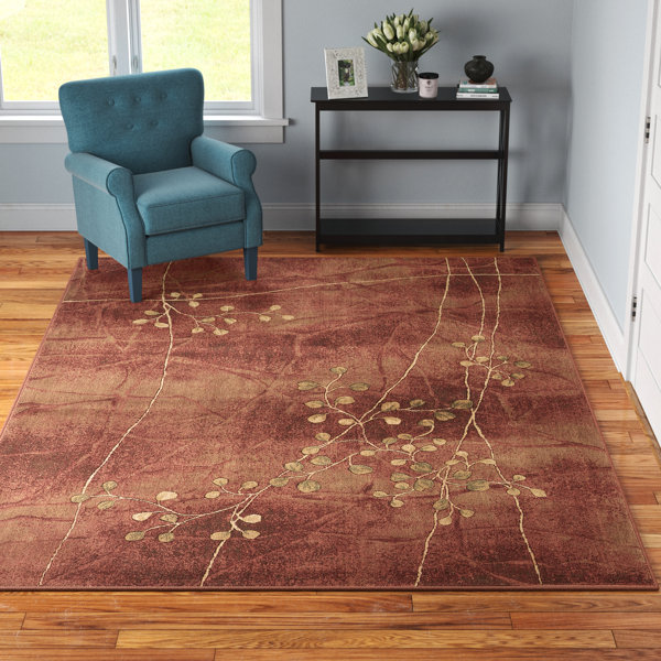 Lark Manor Arnim Floral Flame Red/Brown Area Rug & Reviews - Wayfair Canada