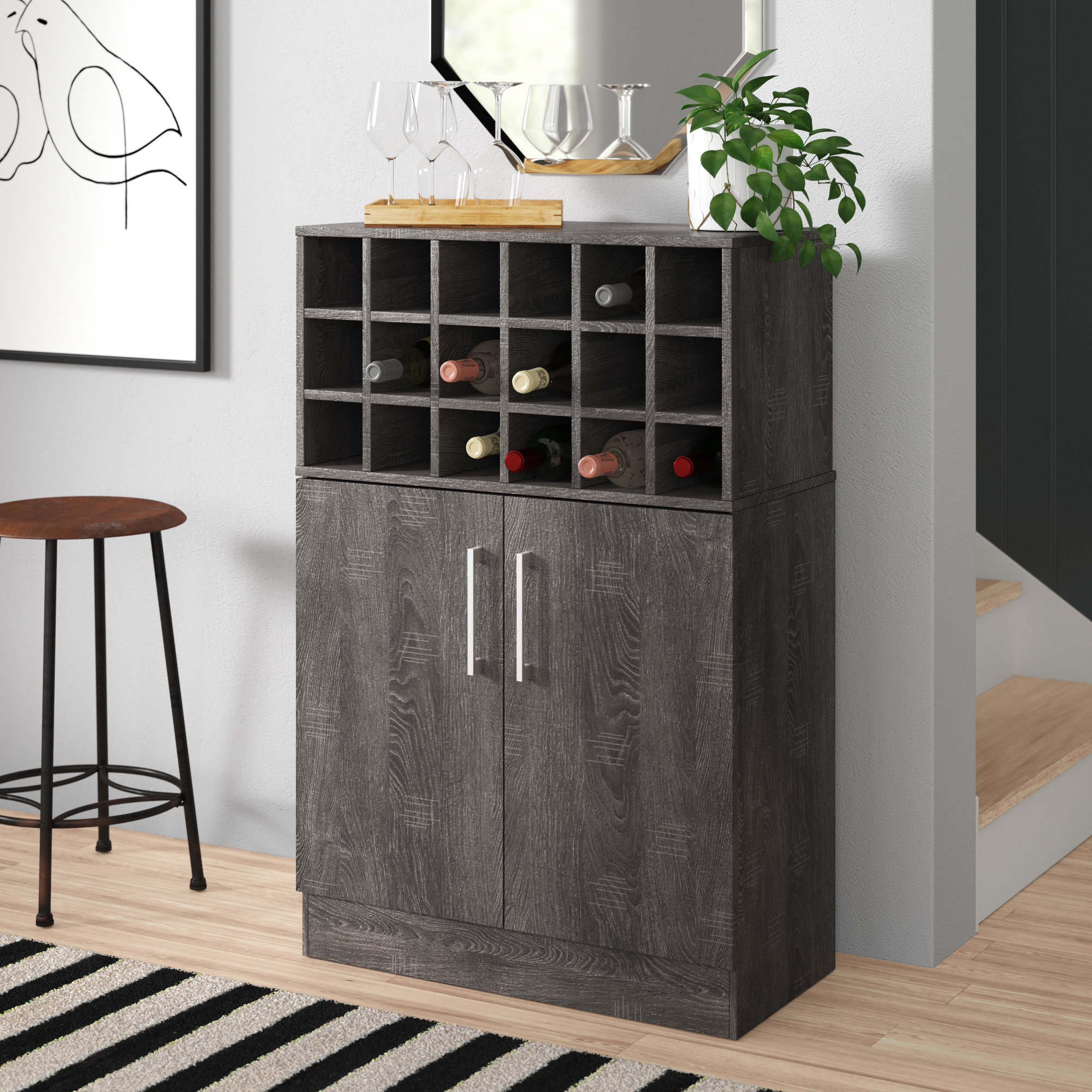 Latitude Run® Agampreet Wine and Bar Cabinet & Reviews - Wayfair Canada