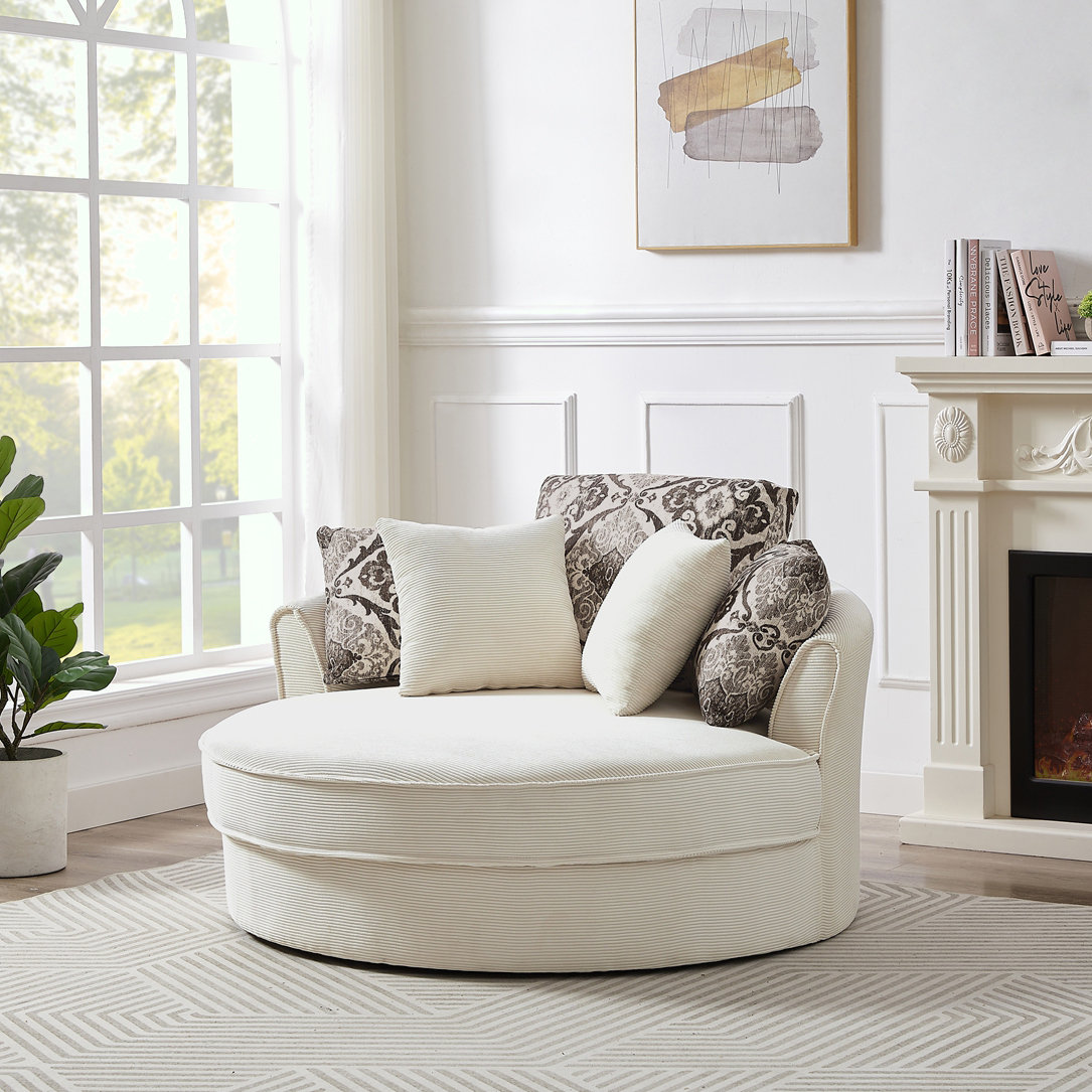 Latitude Run® 360 Degree Swivel Round Sofa | Wayfair