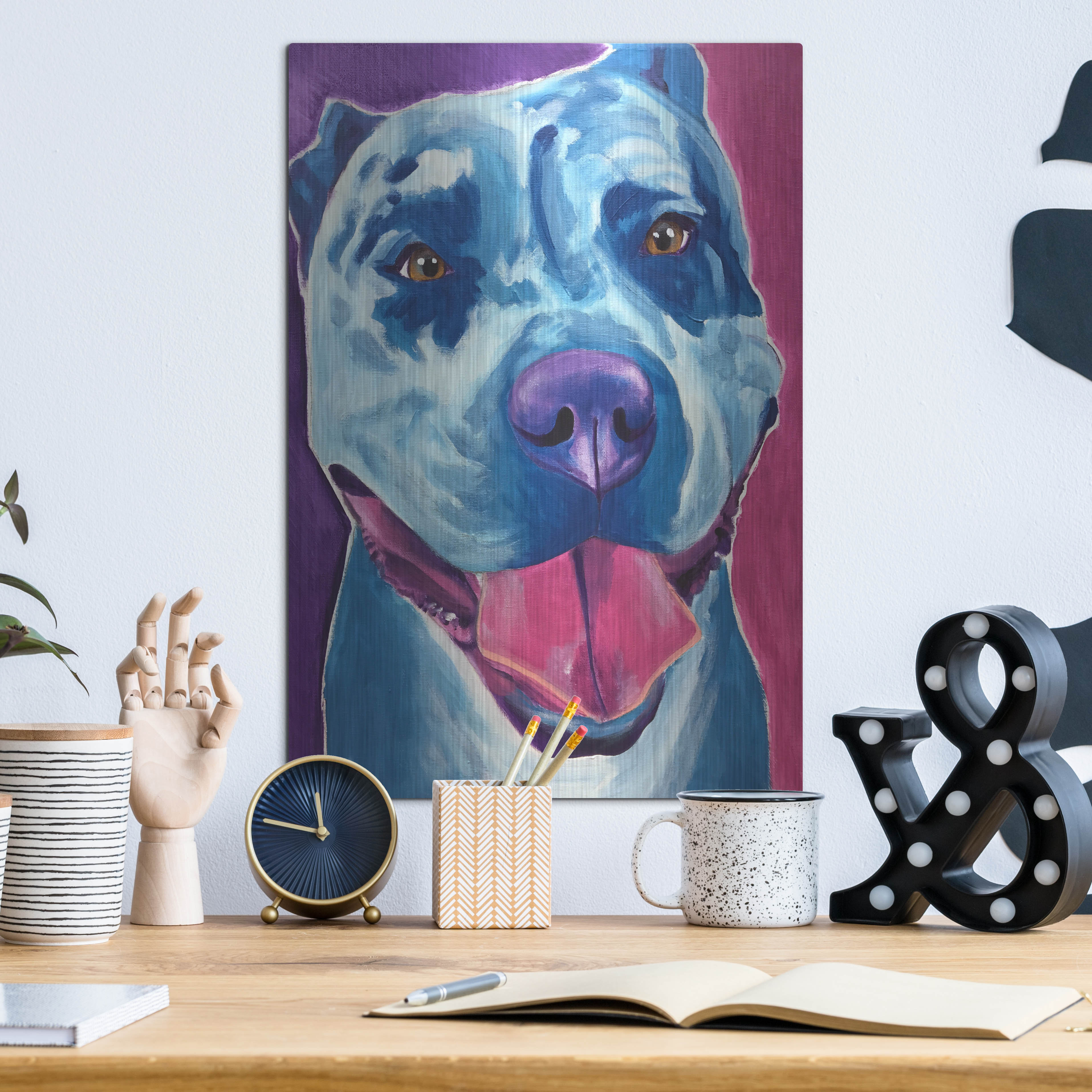 Winston Porter " Pit Bull - Merle " by Dawg Painter | Wayfair