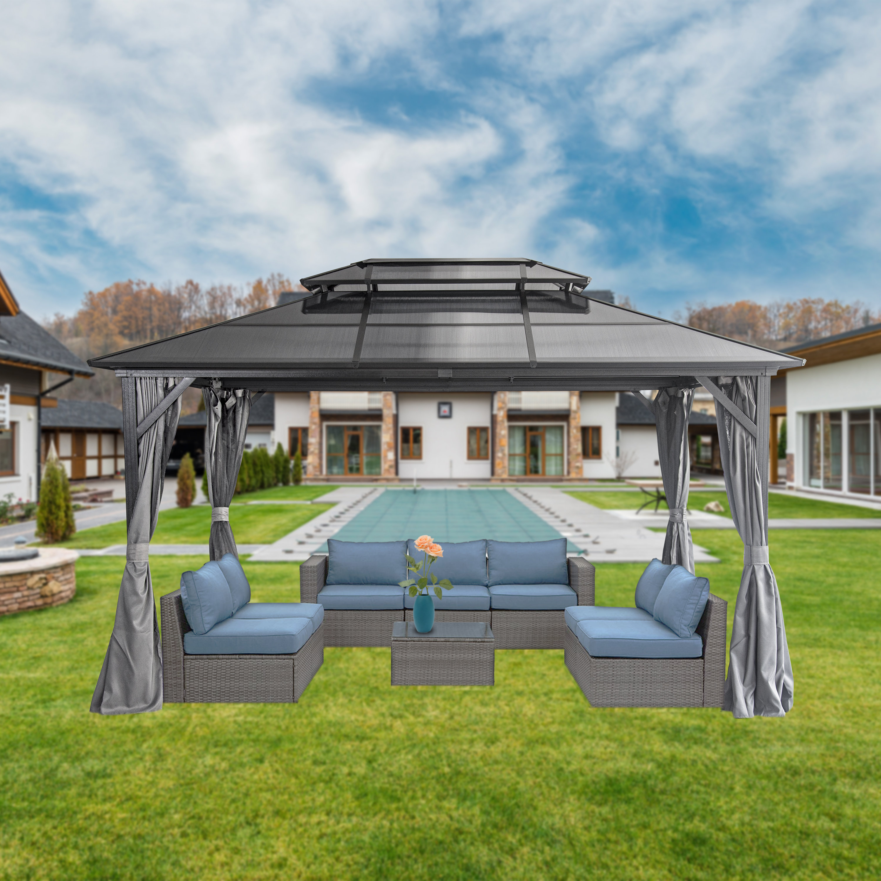 NOWENSOL Pc Gazebo Brown 10'x13' - Wayfair Canada