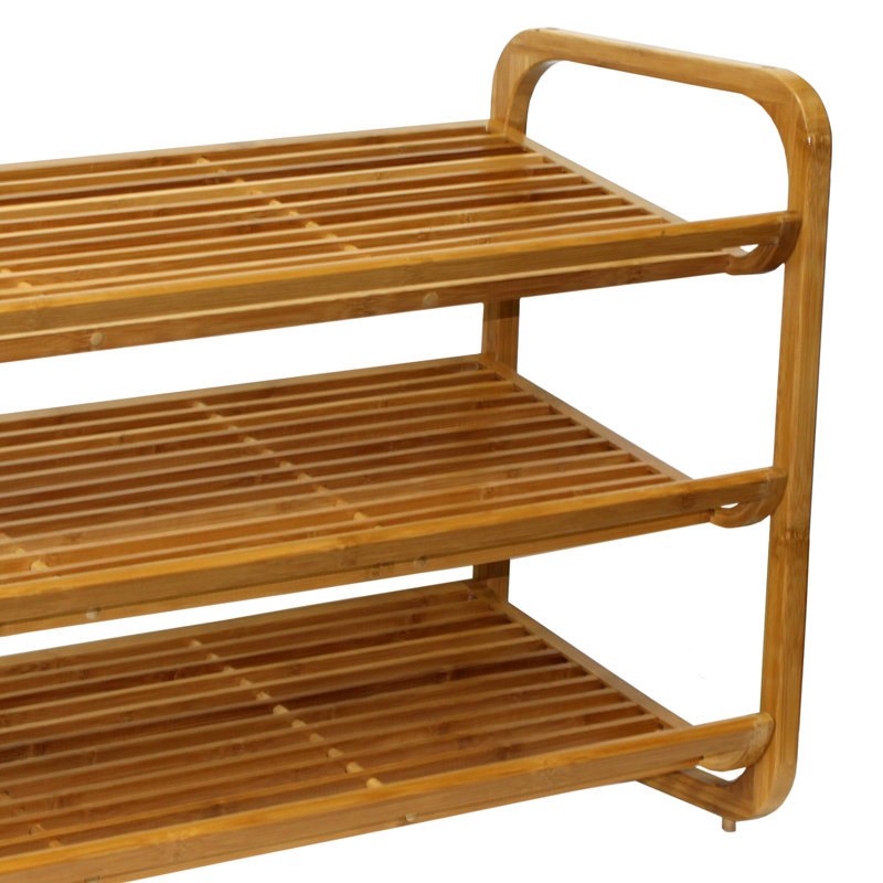 Loon Peak® 3-Tier Bamboo Shoe Rack, Brown | Wayfair