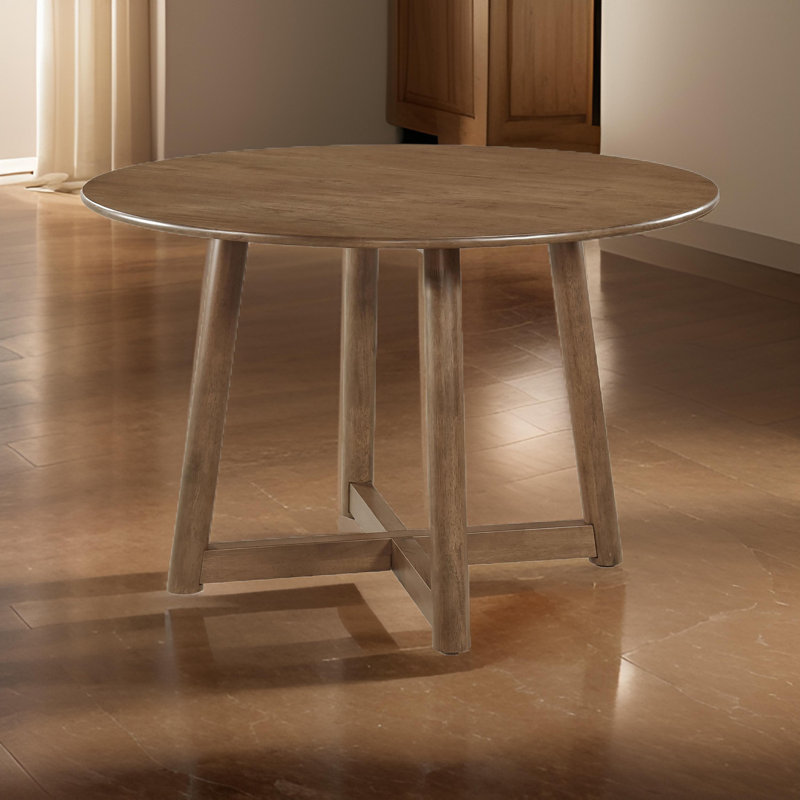 Benjara Ellie Dining Table, 47 Inch Round Top, Interlocking Legs ...