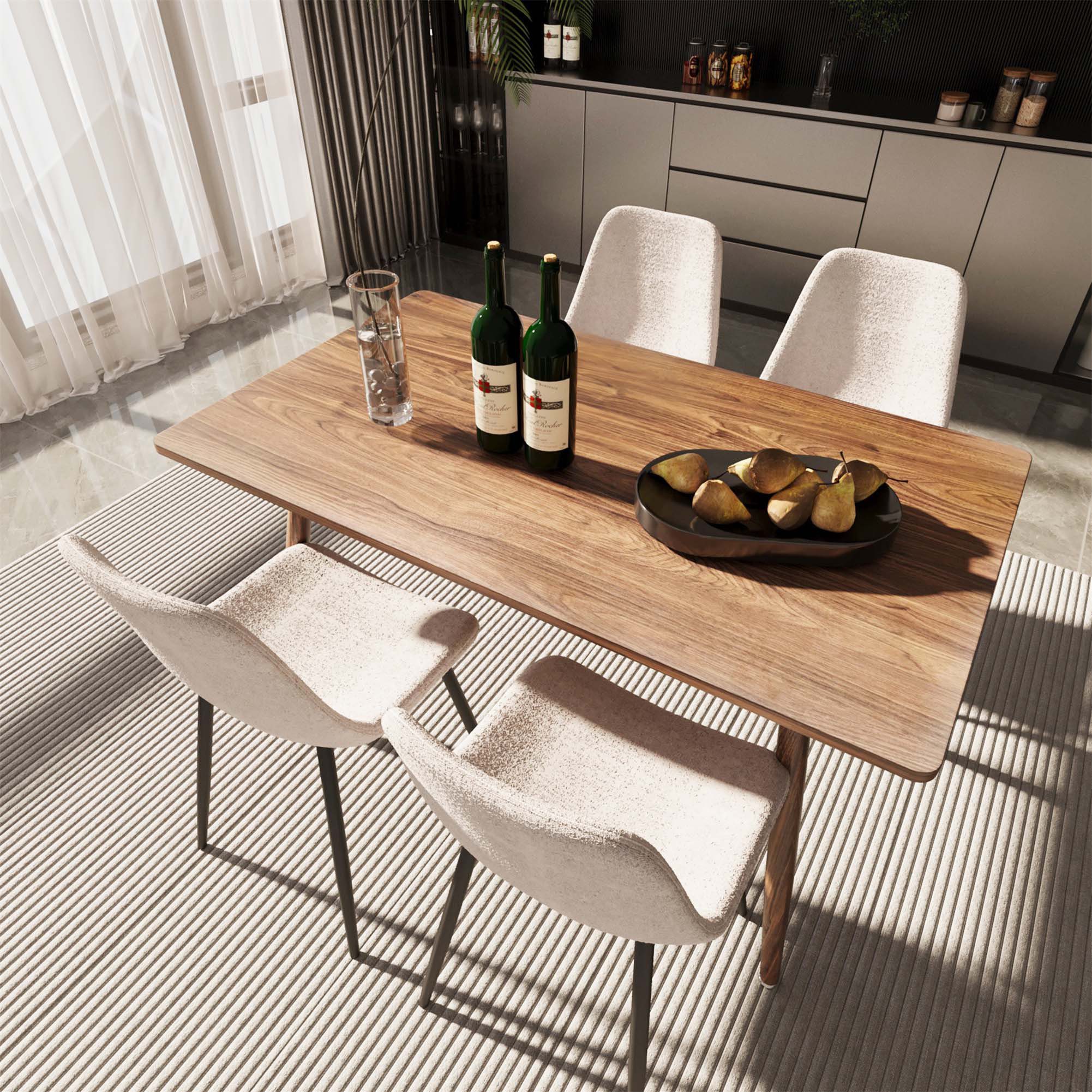 Corrigan Studio® Vertina Modern Minimalist MDF Wood Dining Table And ...