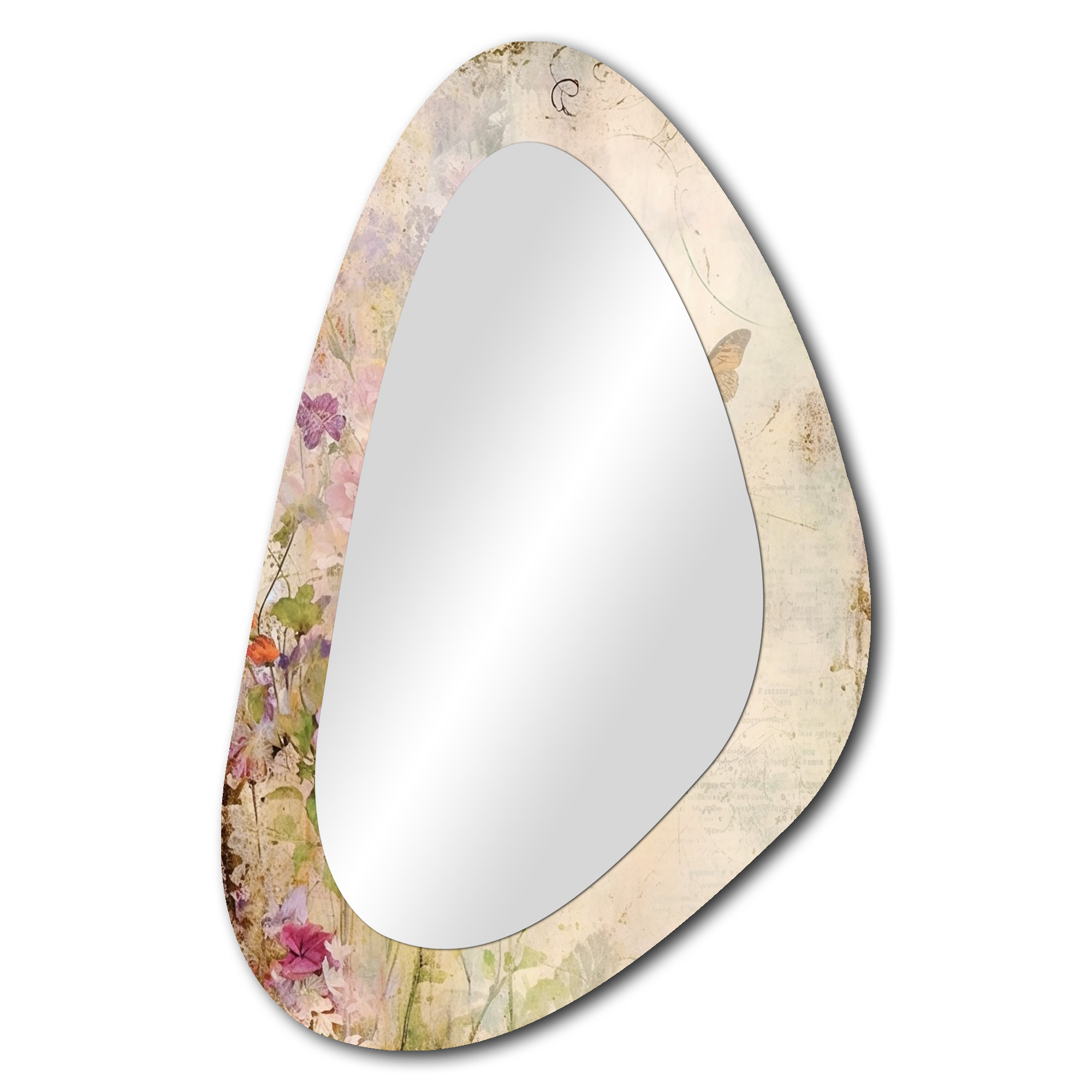 Latitude Run® Lambrecht - Irregular Rose Traditional Unique Wall Mirror ...