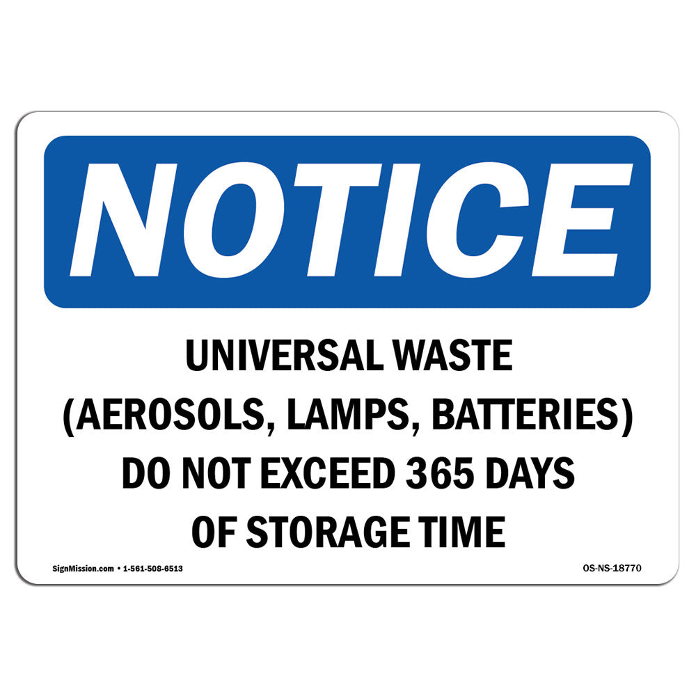 SignMission Universal Waste Aerosols Lamps Batteries Sign | Wayfair