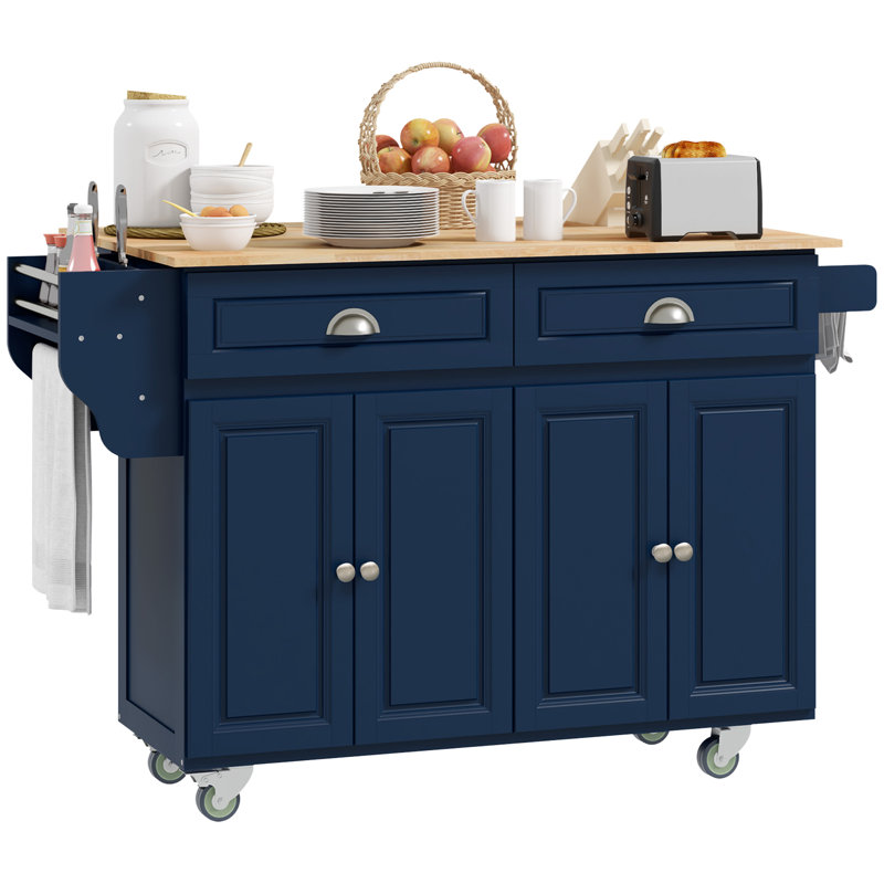 Lark Manor™ Rolling Kitchen Island Drop Leaf, Kitchen Cart On Wheels ...