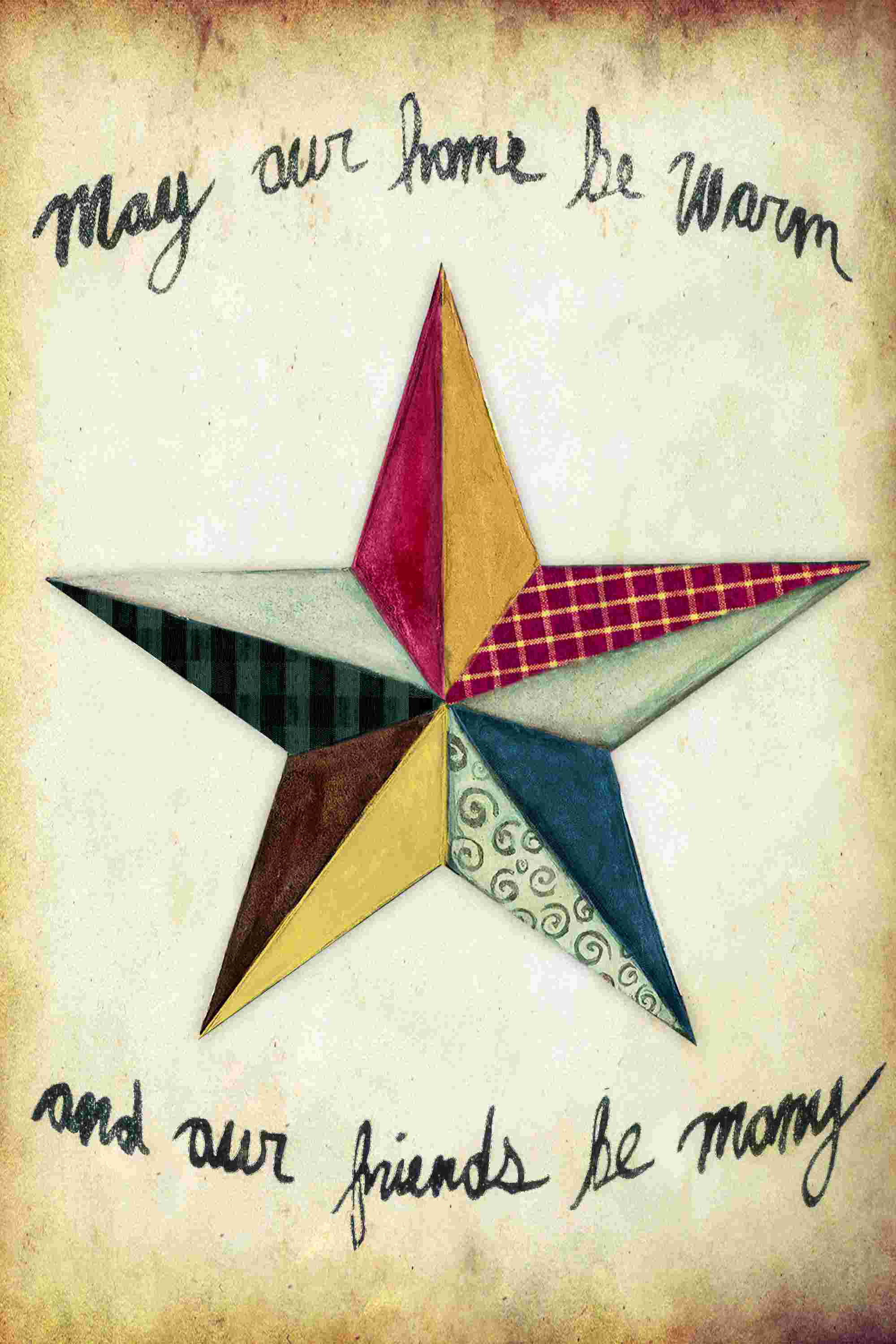 Gracie Oaks Warm Country Star - Wrapped Canvas Print | Wayfair